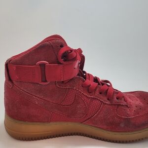 Nike | Shoes | Red Hightop Sneakers With Gum Sole | Poshmark